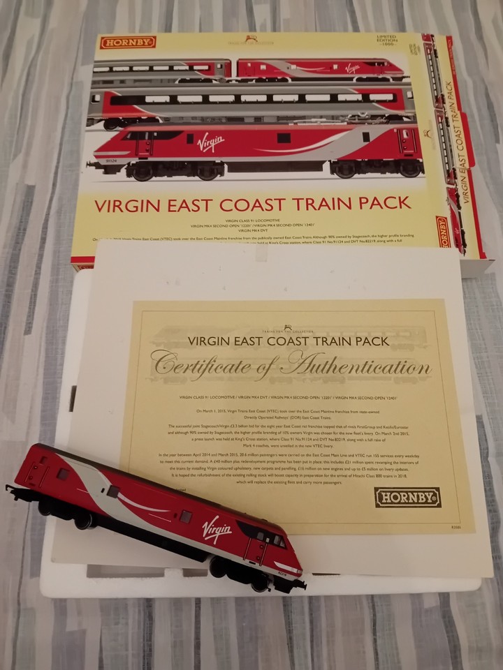 Hornby R3501 Virgin Trains East Coast Class 91 Intercity 225 VTEC Train ...
