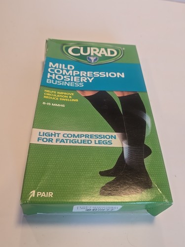 Curad Mild Compression Sock Hosiery Medium 8-15 mmHg - Black - 1 Pair ...