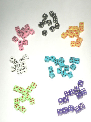 NEW - 50 Miniature 5mm Mini Dice G6 RPG - PICK YOUR COLOR!!! BUY 5 Get ...