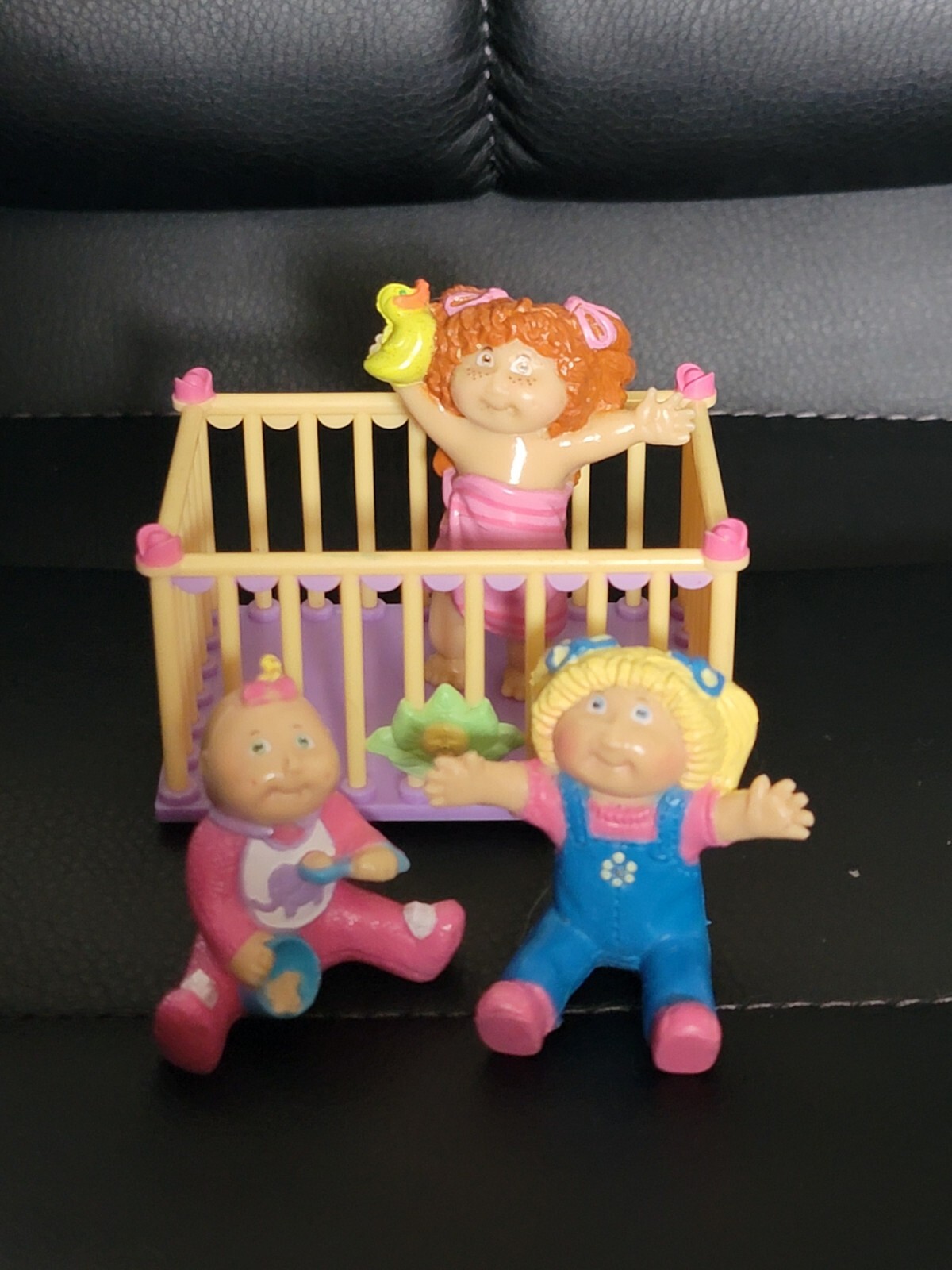 Vintage 80s Cabbage Patch Kids Deluxe Miniatures PVC Crib Playpen w ...