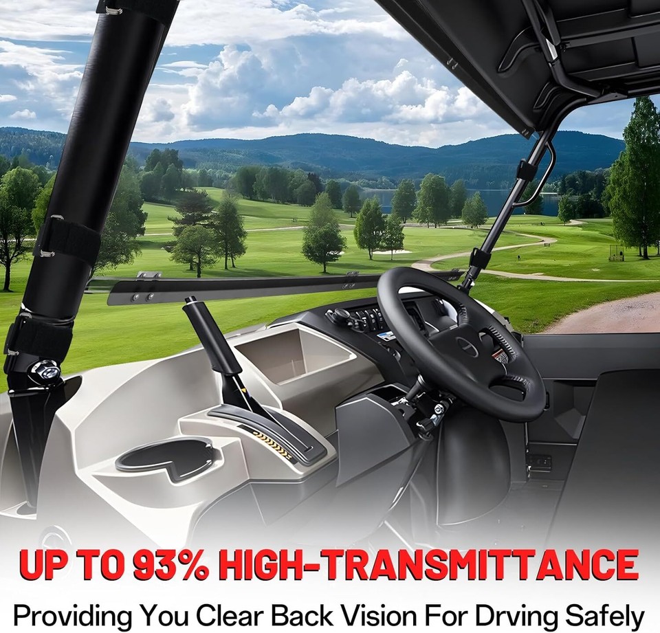 Flip Down Front Full Windshield For Kawasaki Mule Pro FXT / FX / DX ...