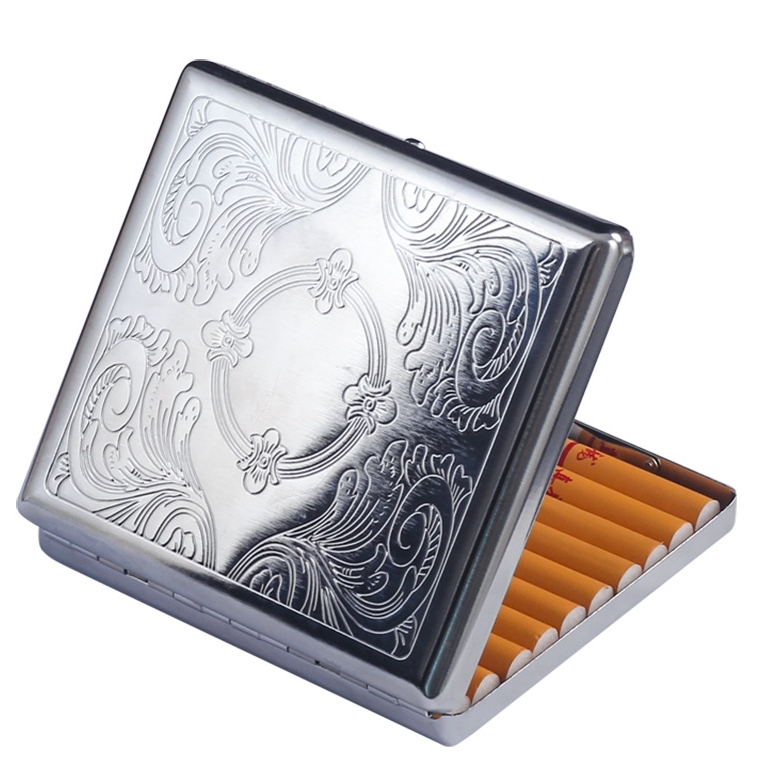 Victorian Style Cigarette Metal Case Double Sided King & 100s Etched ...