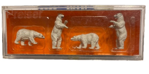Preiser N #79716 Animals -- Polar Bears (4) 1:160 Scale (Plastic ...