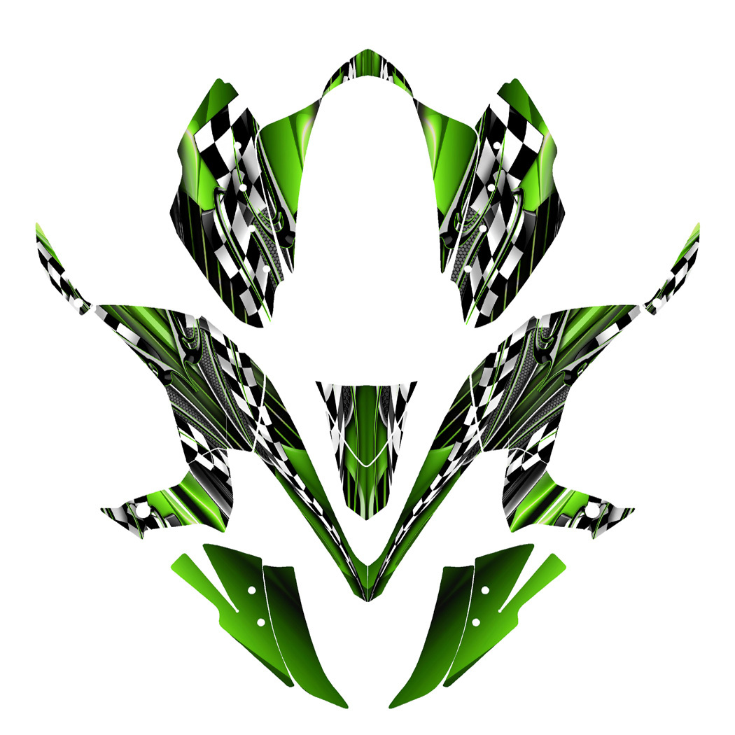 KFX 450R graphics decal kit for Kawasaki Quad #2500 Green FREE custom ...