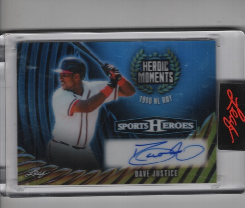 DAVE JUSTICE 2026 LEAF SPORTS HEROES BASEBALL AUTOGRAPH HEROIC MOMENTS ...