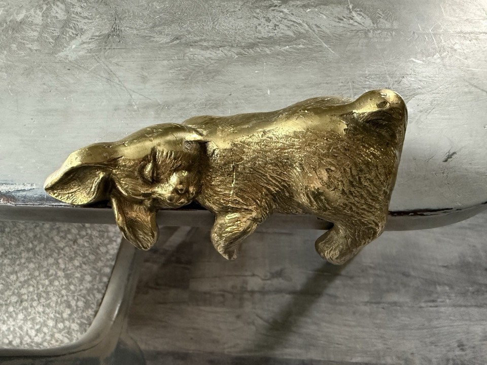 Vintage Solid Brass Sleeping Bunny Shelf Sitter - Exquisite | eBay