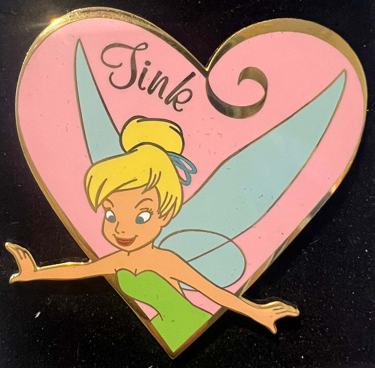 Tinker Bell Pink Heart Tink Peter Pan Japan Disney Mall Pin C05 | eBay