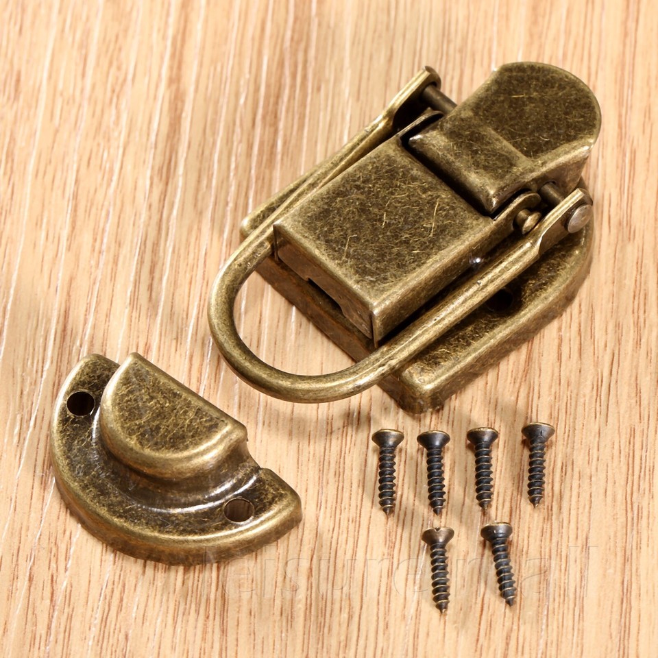 Retro Brass Box Latch Hasps Jewellery Wine Gift Box Chest Case Lock ...