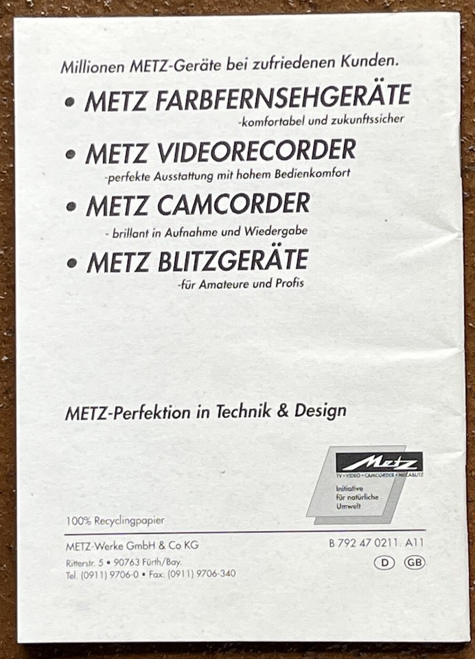 Metz System SCA 300 / 3000 - Anleitung von 02.11 | eBay
