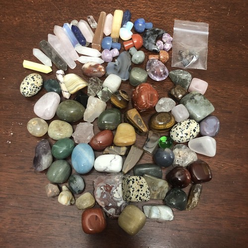 Lot of Small Tumbled Stones Various Shapes Sizes Minerals Crystals ...