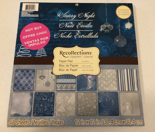 Recollections Starry Night Scrapbook Paper Pad 12 x 12 with Treatments ...