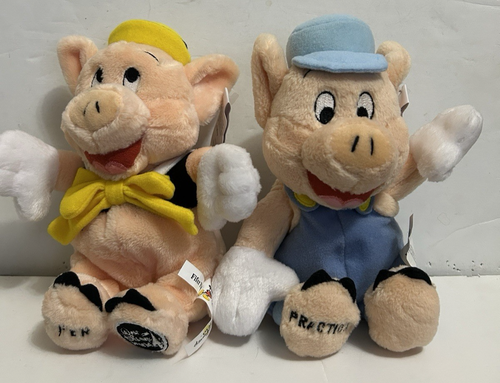 Vtg! WDW Three Little Pigs Bean Bag Plush-Lot of 2 - Fifer &Practical ...