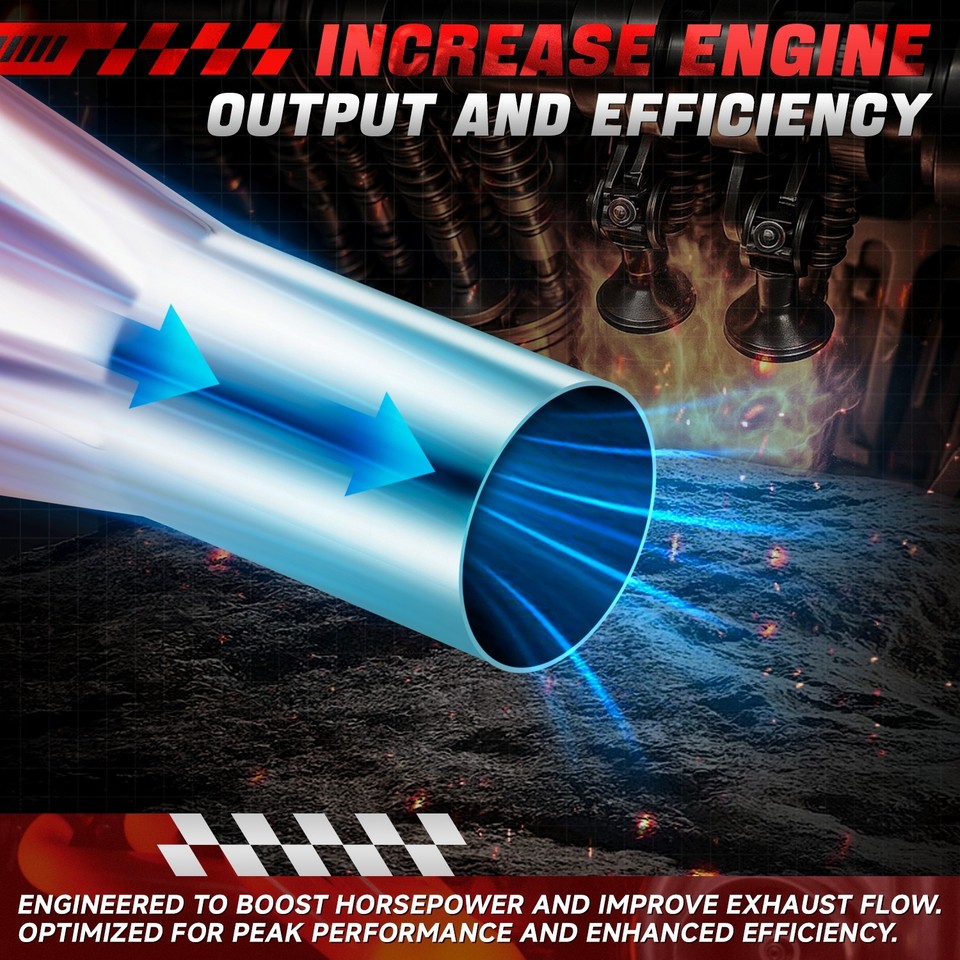 2 pcs 4-1 Long Tube Header Exhaust for 10-20 Chevry Camaro V8 6.2L 1SS ...