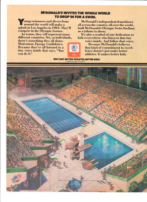 McDonald's Restaurant 1984 Print Ad 8" x 11" Los Angeles Olympic ...