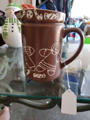 Iced Gingerbread Man Stoneware Pitcher or Crock Utensil Holder 8" | eBay