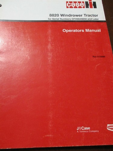 Case IH 8820 Windrower Tractor Operator's Manual 1994 | eBay