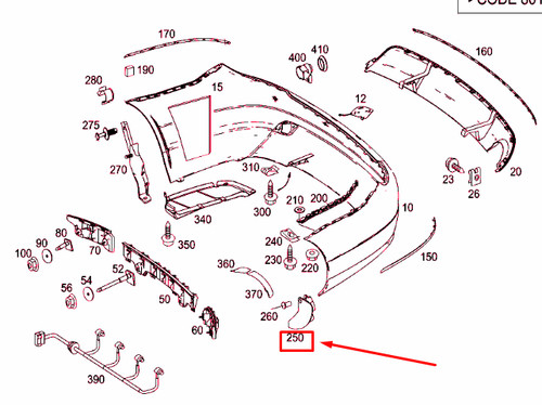 NEW MERCEDES-BENZ C W204 REAR BUMPER RIGHT FILLER COVER A2048856423 OEM ...