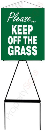 Triangle Lawn Sign PLEASE KEEP OFF THE GRASS | eBay