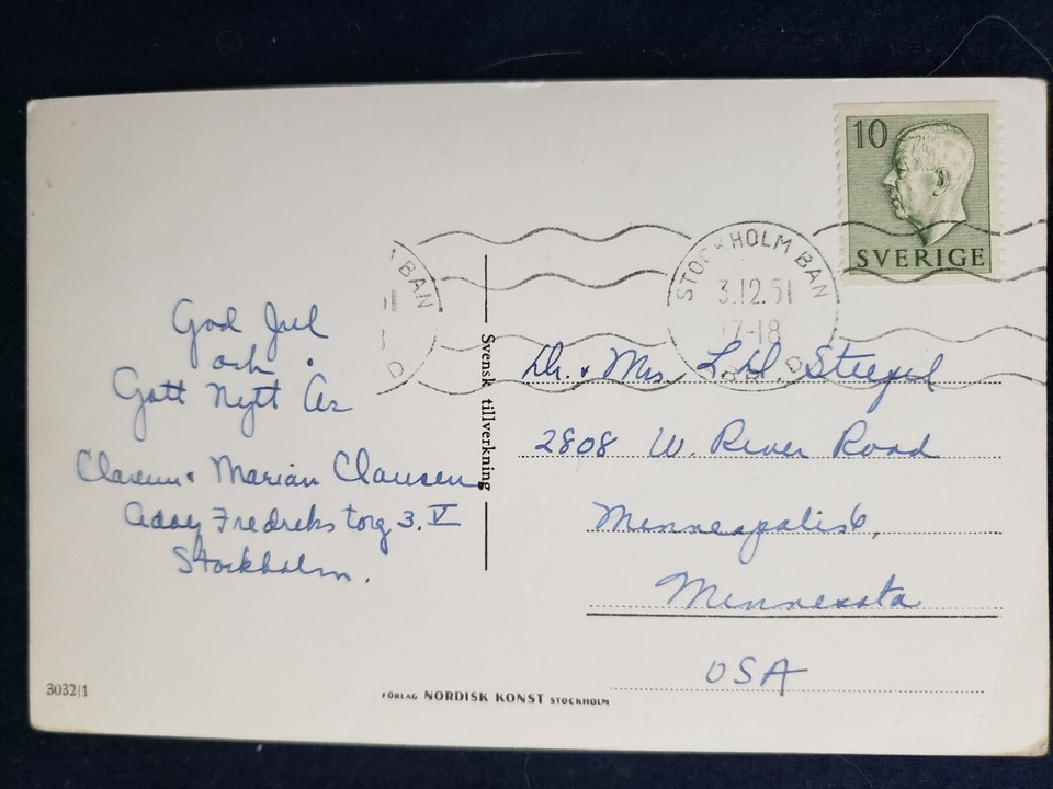 Winter Snow Trees RPPC Real Photo Postmark Stockholm 1951 | eBay