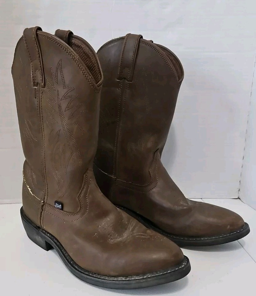 Justin Mens 9.5-D Cowboy Boots Butch Crazy Cow JB1100 Leather Western ...