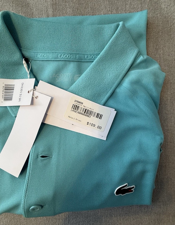 Lacoste Sport Teal Blue Golf Polo XXL 7 NWT ($109 Retail) | eBay