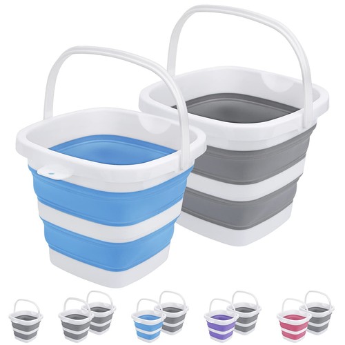 2 Pack Collapsible Buckets 5L 1.3Gallon Small Cleaning Bucket for ...