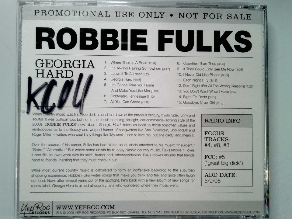 Robbie Fulks - Georgia Hard (CD, 2005) Promo | eBay
