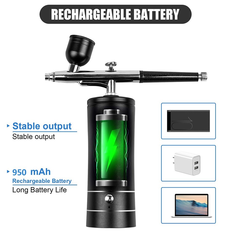 Mini Airbrush Compressor Kit Spray Gun Dual Action Air Brush Paint ...