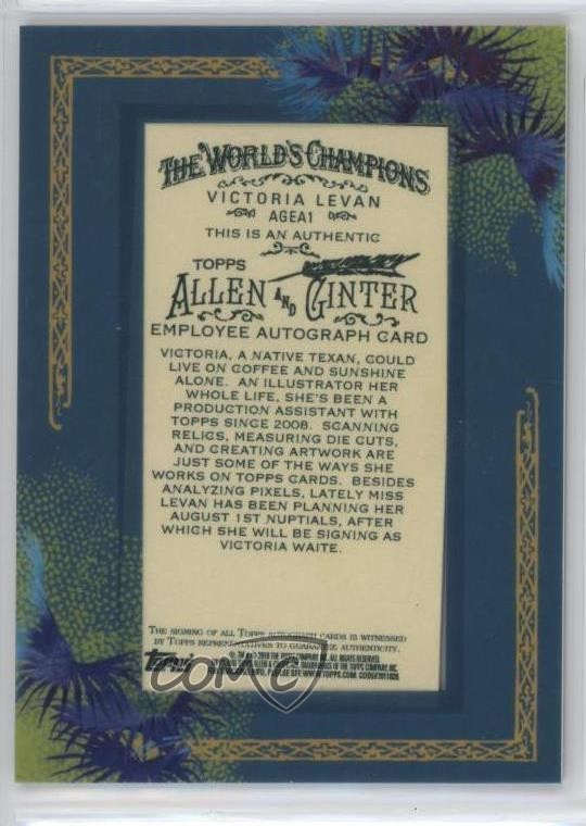 2010 Topps Allen & Ginter's Framed Mini Employee Victoria Levan #AGEA1 ...