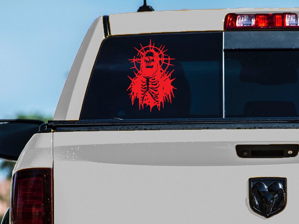 Demonic Skeleton Decal, Death Metal Decal for Car, Truck, Heavy Metal ...