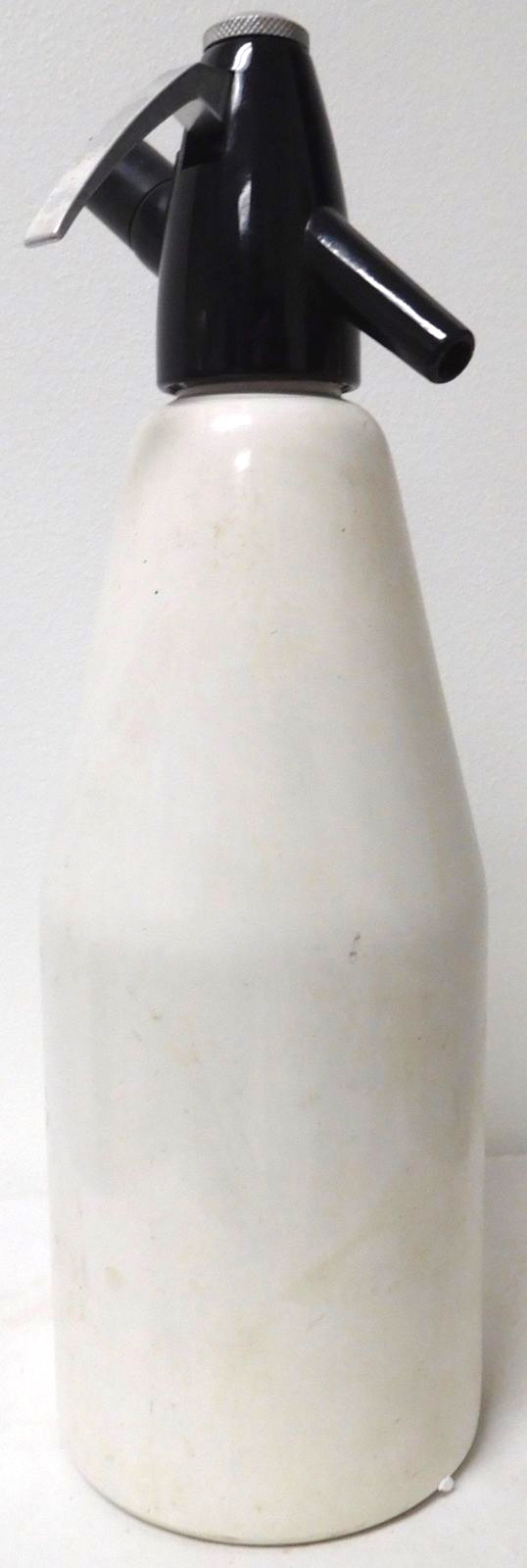VINTAGE ISI ONE LITER SELTZER BOTTLE 03 83 F P WHITE BLACK ALUMINUM ...