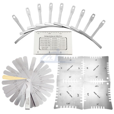 Guitar Luthier Tool Radius Gauge String Action Ruler Feeler Gauge ...