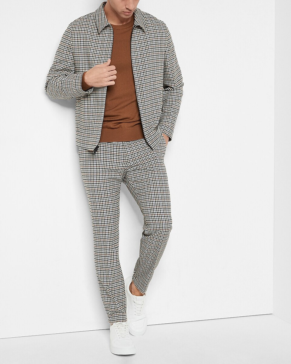 NEW EXPRESS $198 MULTI COLOR CHECKERED HARRINGTON SUIT JACKET SZ S ...