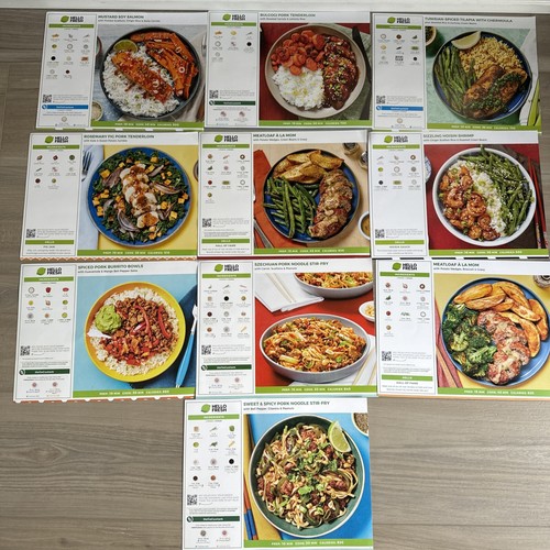 HELLO FRESH Recipe Cards Lot 10 PORK BEEF SALMON SHRIMP TILAPIA FISH ...