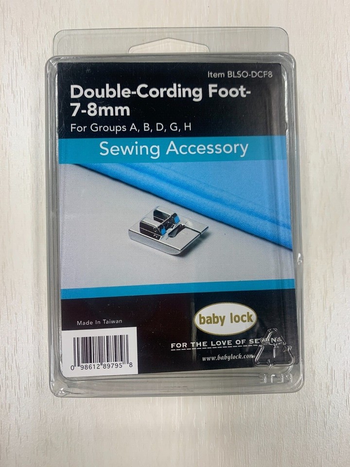 Baby lock Double-Cording Foot 7-8mm | For Groups A, B, D, G, H |BLSO ...