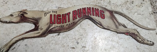 *SCARCE* VICTORIAN TRADE CARD GREYHOUND DOG LIGHT RUNNING SEWING ...