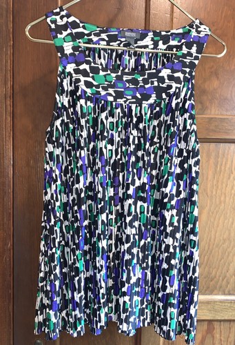 Kenneth Cole Reaction Tank Top Women’s Flowy Black White Purple Green ...