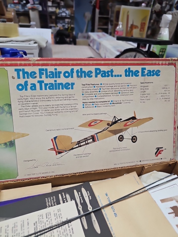 Top Flite Elder Rc Airplane Balsa Kit W/ Float Kit. Rare # Rc32 | eBay