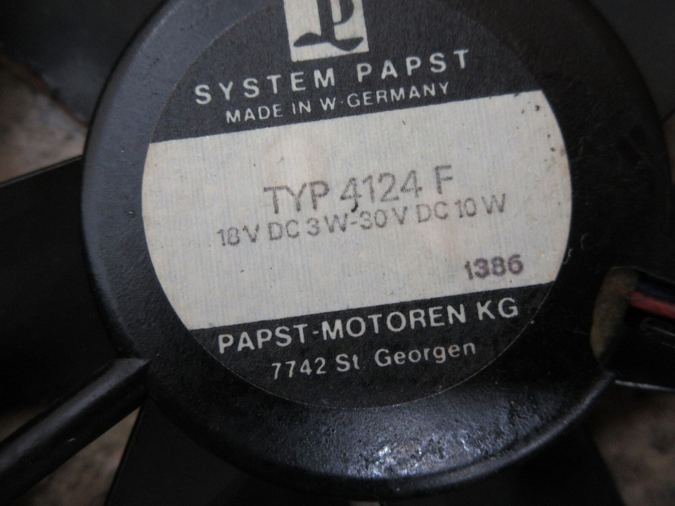 PAPST-MOTOREN SYSTEM PAPST FAN TYP 4124 F 10V DC 3W 30V DC 10W 1386 | eBay