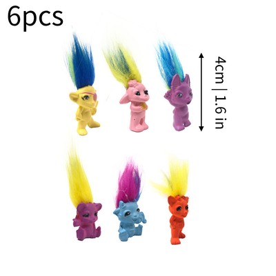 Able Cartoon Plastic Troll Doll With Colorful Hair Vintage Collectible ...