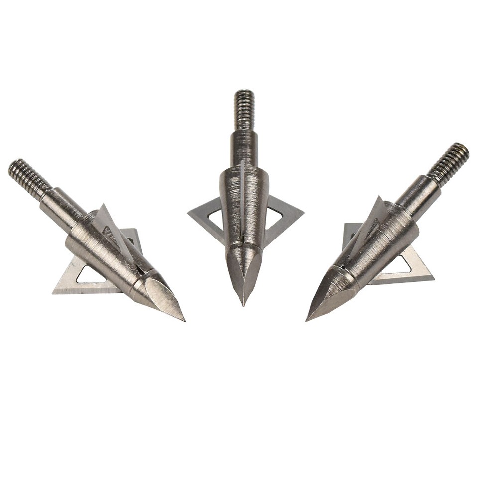 Archery Arrowhead Broadheads 100/125Grain Arrow Tips Points Bow Hunting ...