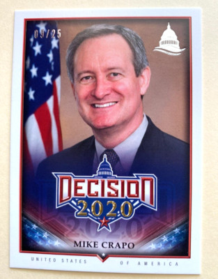 MIKE CRAPO DECISION 2020 SERIES 2 CARD 687 SILVER CAPITOL PARALLEL #09/ ...