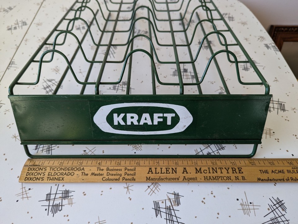 Kraft Store Display Advertising Rack Shelf Green Back End Cut Off | eBay