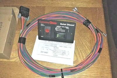 ONAN SILENT DIESEL REMOTE START SWITCH PANEL HOUR METER with 25 FOOT ...