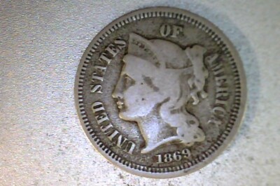 1869 3C THREE CENT NICKEL COIN | eBay