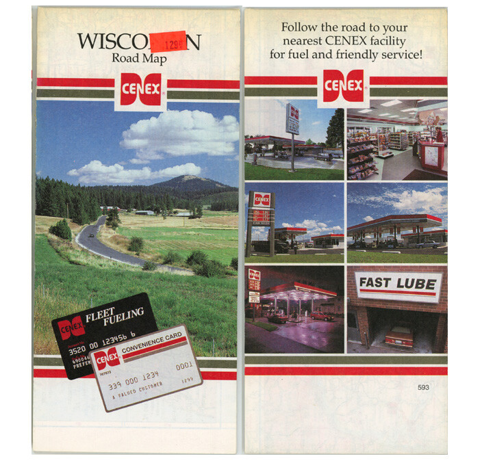 Vintage 1993 Wisconsin Road Map – Cenex CO-OP ($1.29 Sticker) | eBay