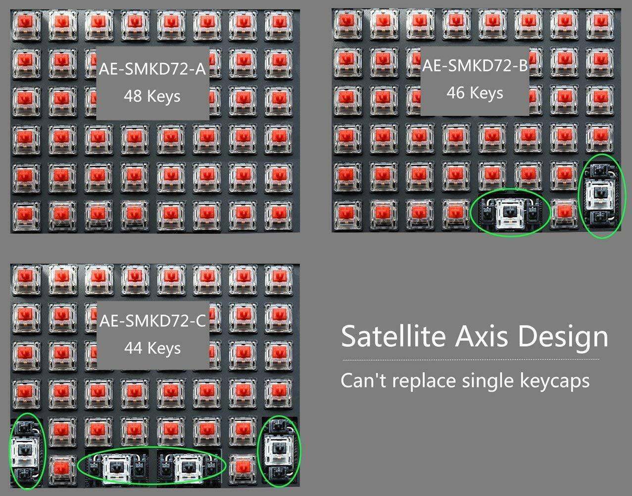 46 Keys Buttons Single-Handed Mechanical Gaming Keyboard w/Gateron Red ...