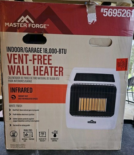 Master Forge 18000-BTU Natural Gas or Liquid Propane Vent-Free Infrared ...