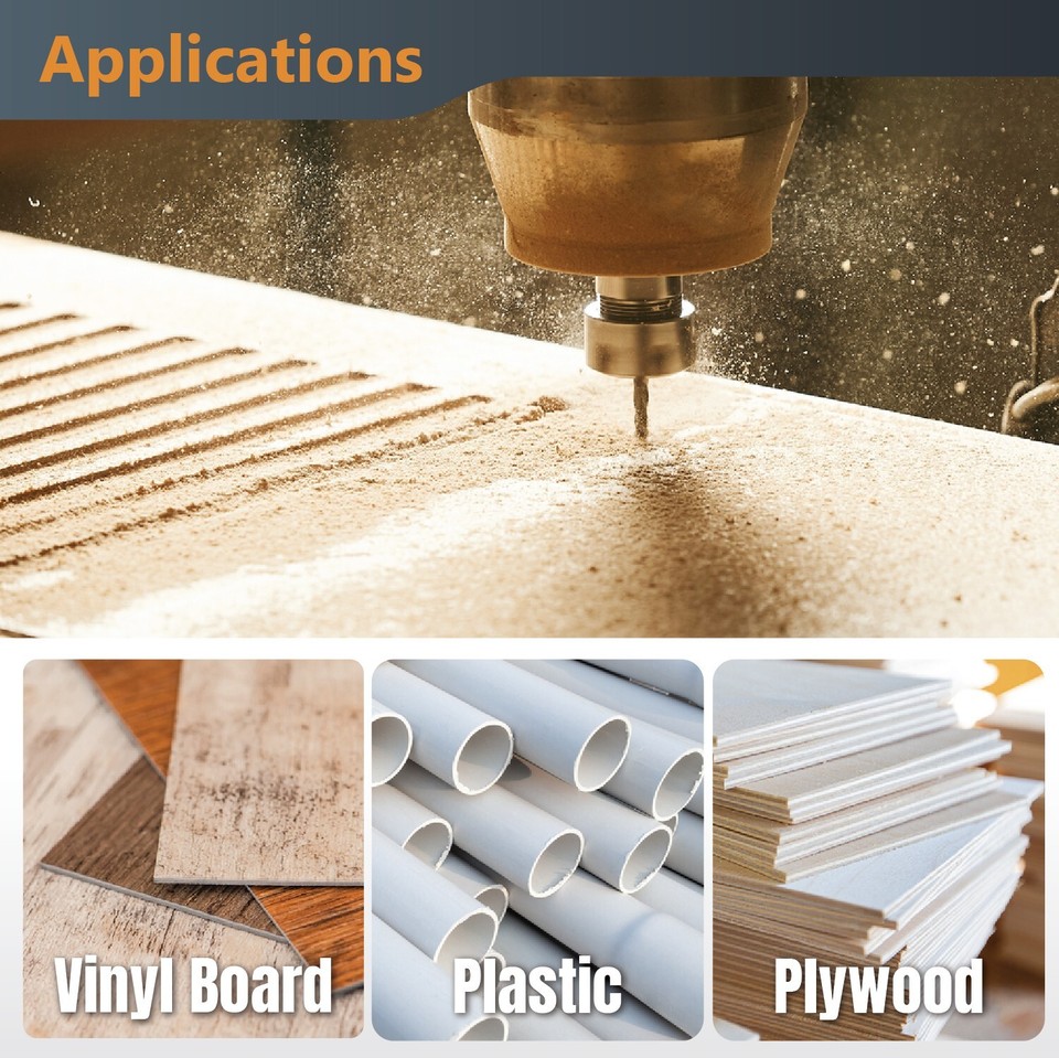 POWERTEC Up Cut Spiral 1/16" Router Bit, 1/4" Shank Tungsten Carbide ...