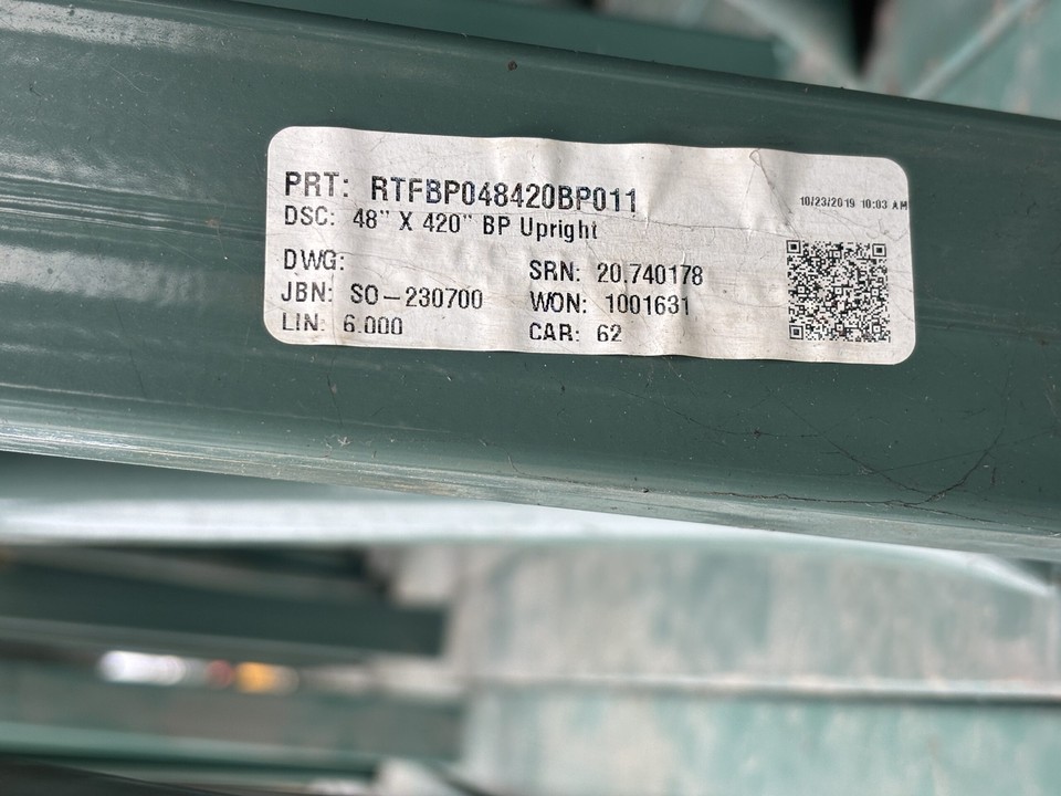 Steel King SK2000 Teardrop Upright Frame 48"D x 34'H RTFBB Pallet Rack ...
